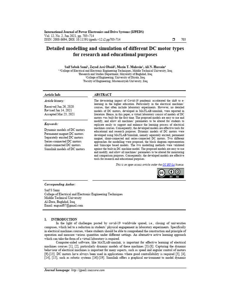 DC Motor Theory and Simulation | PDF | Electric Motor | Direct Current
