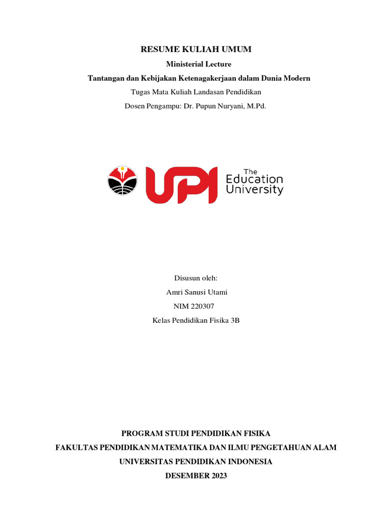 Resume Kuliah Umum | PDF
