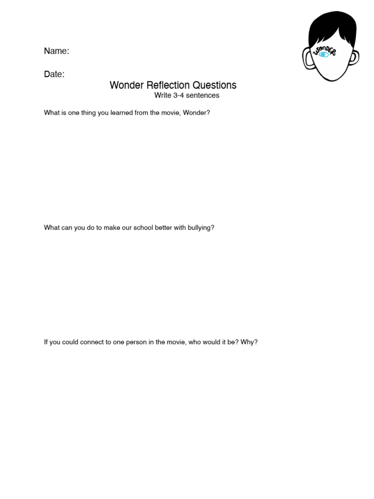 Wonder Movie Questions | PDF | Wellness