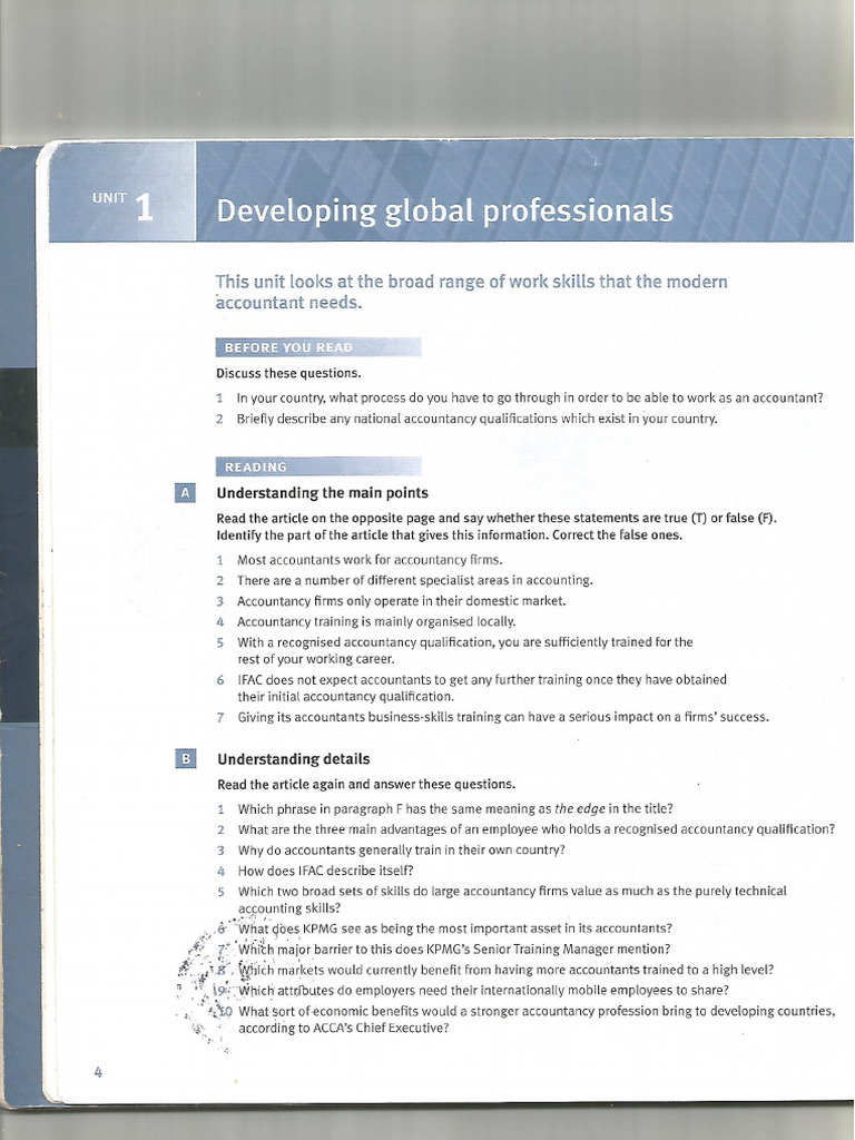 LESON 4 - Developing Global Professionals | PDF