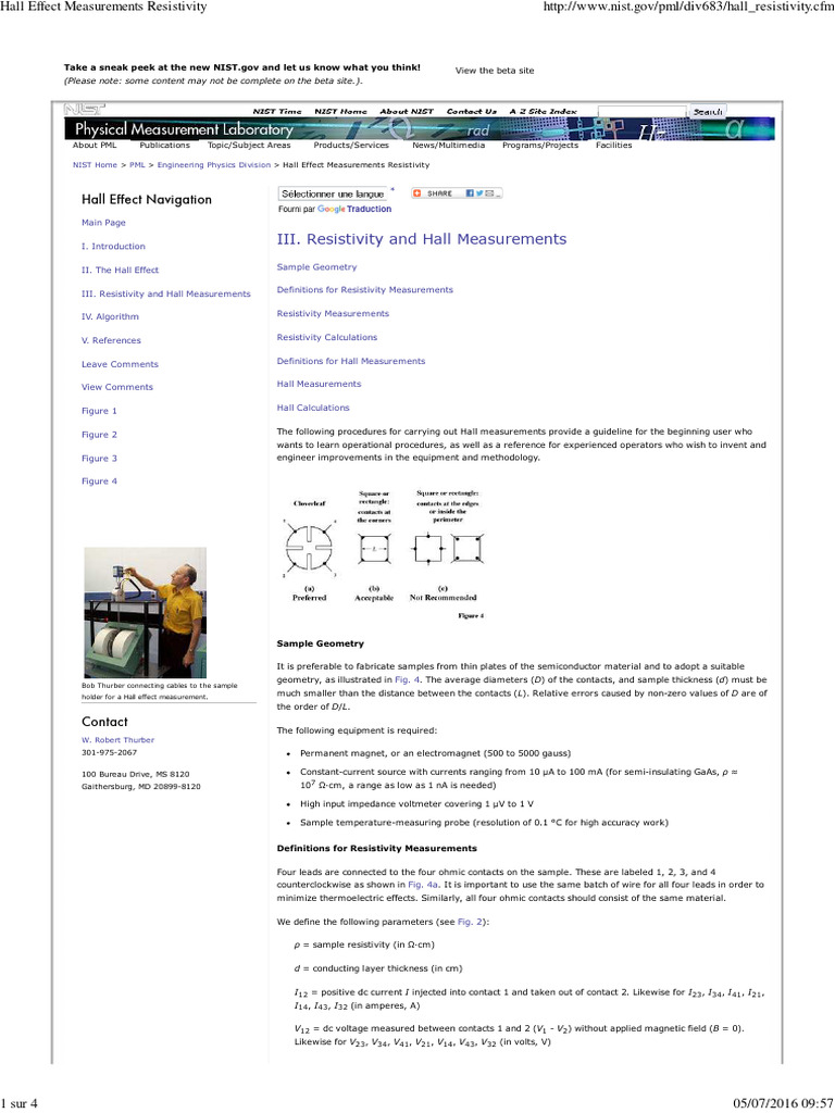 Hall Effect Measurement Guidelines | PDF | Electrical Resistivity And ...