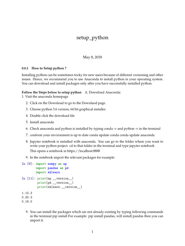 Setup Python | PDF