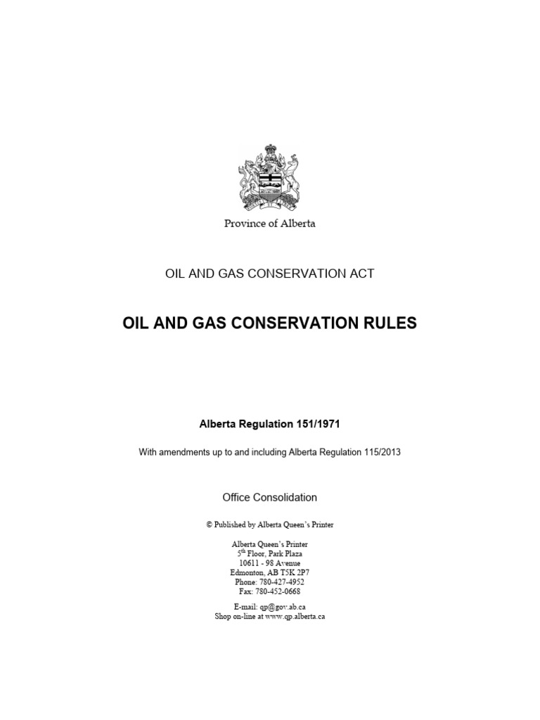 Oil & Gas Conservation Rules 1971_151 | PDF | Petroleum Reservoir | Oil ...