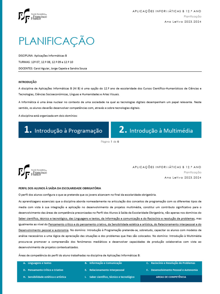 Planificação Aib | PDF