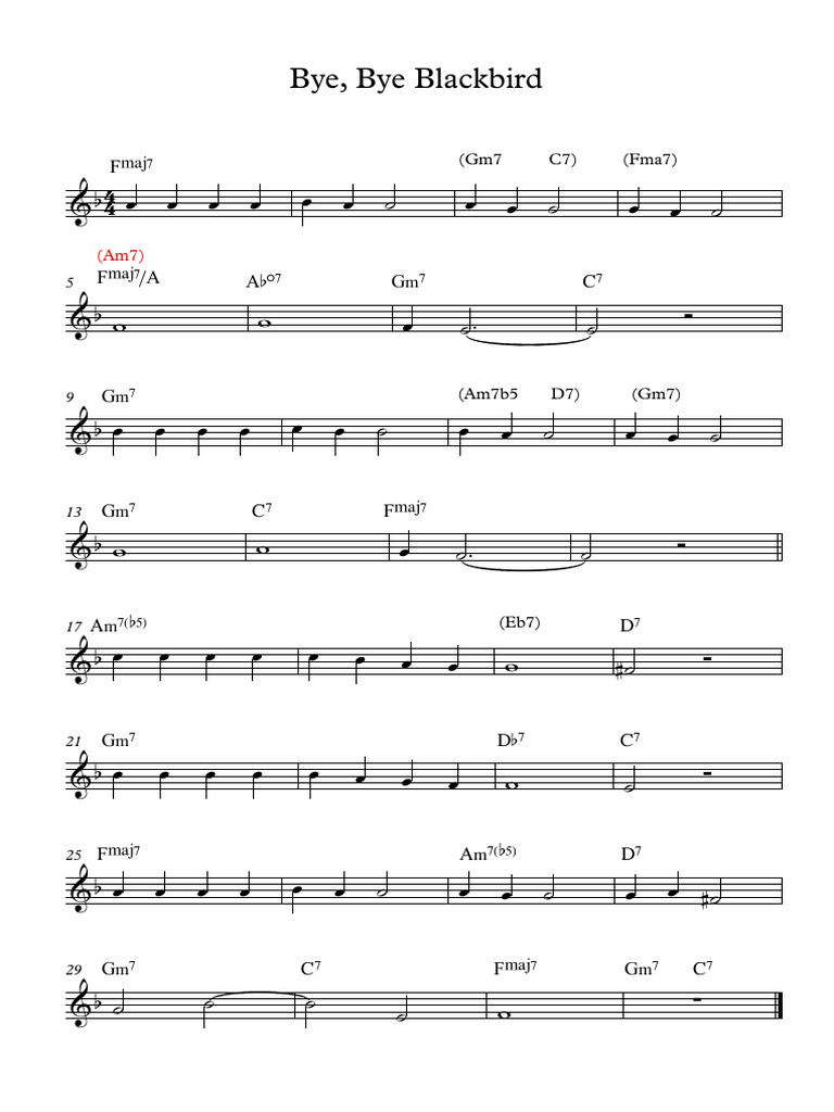 Bye, Bye Blackbird - Full Score | PDF