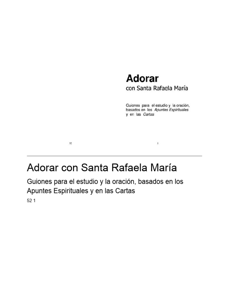 Adorar Con Santa Rafaela María PDF | PDF | eucaristía | Oración