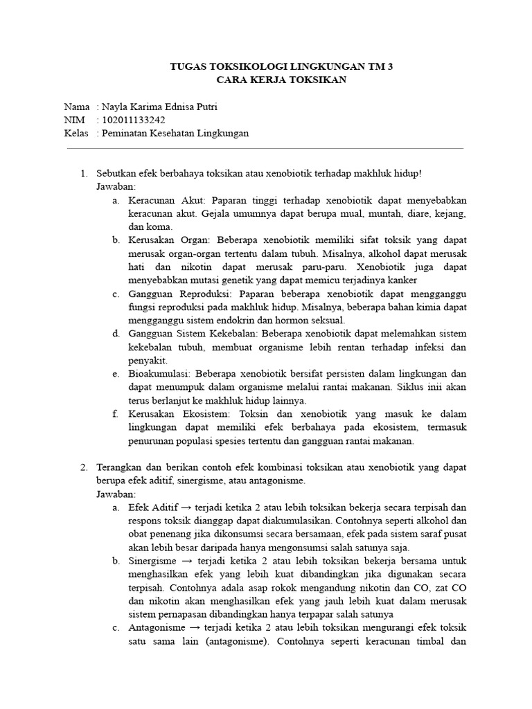 Efek Toksikan pada Kesehatan | PDF | Sains & Matematika