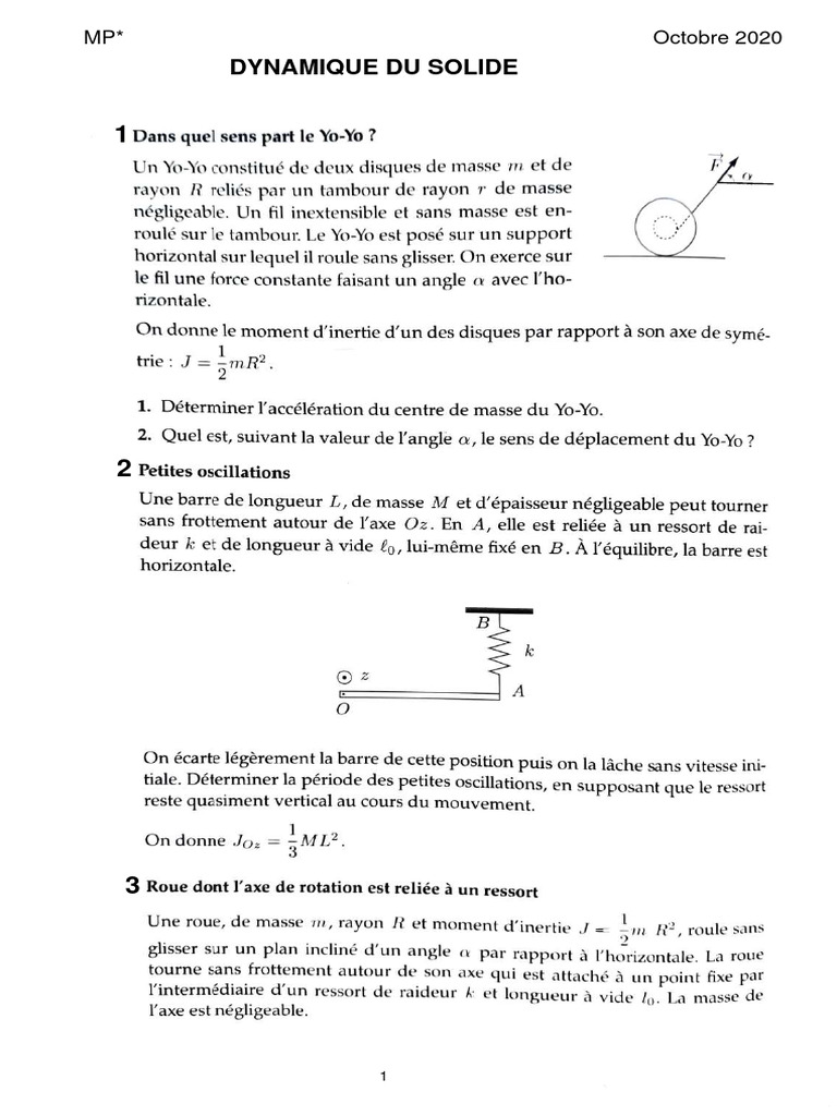 5-Dynamique Du Solide | PDF | Rotation | Masse