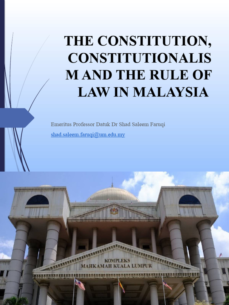 Constitutions, ConstitutionalismandRuleofLawinMalaysia (Rev Oct 2022) (Autosaved) | PDF | Rule ...