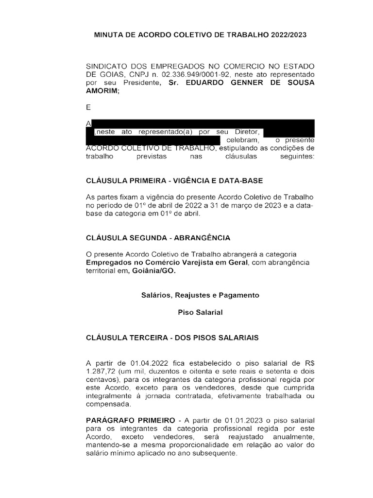 Acordo Individual Seceg - 2 | PDF