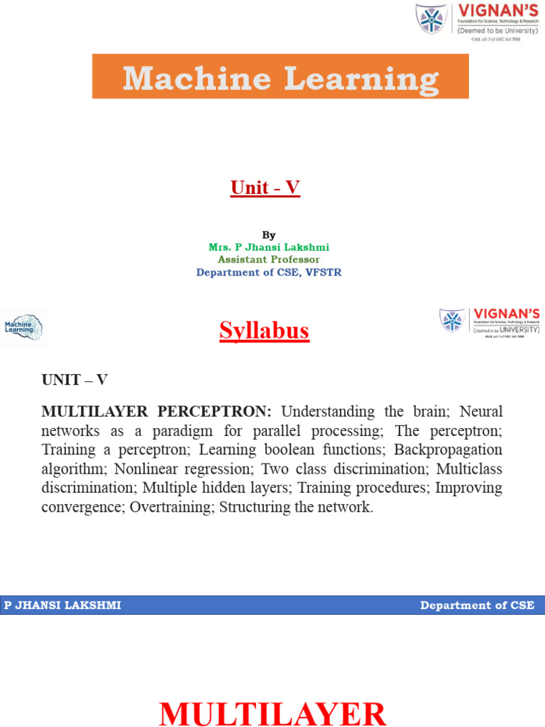 ML Unit - V | PDF | Artificial Neural Network | Central Processing Unit