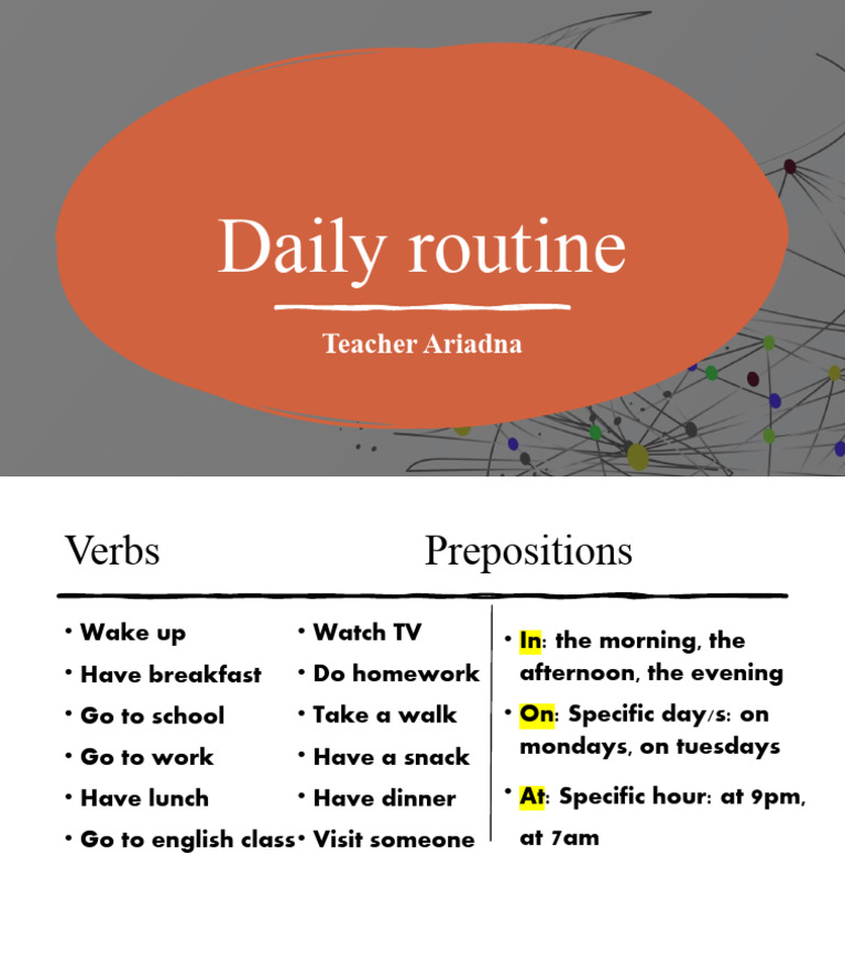Daily Routine Verbs | PDF