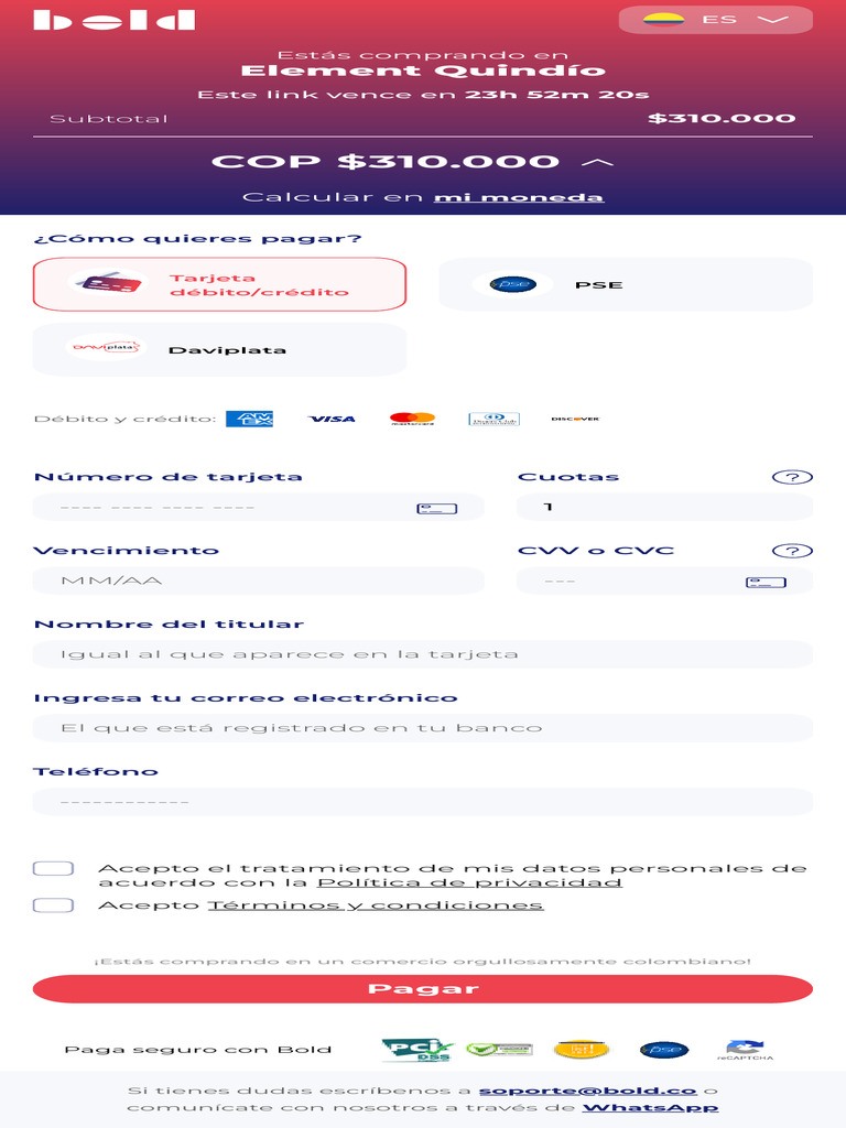 Completa Tu Compra Con El Link de Pago Bold | PDF
