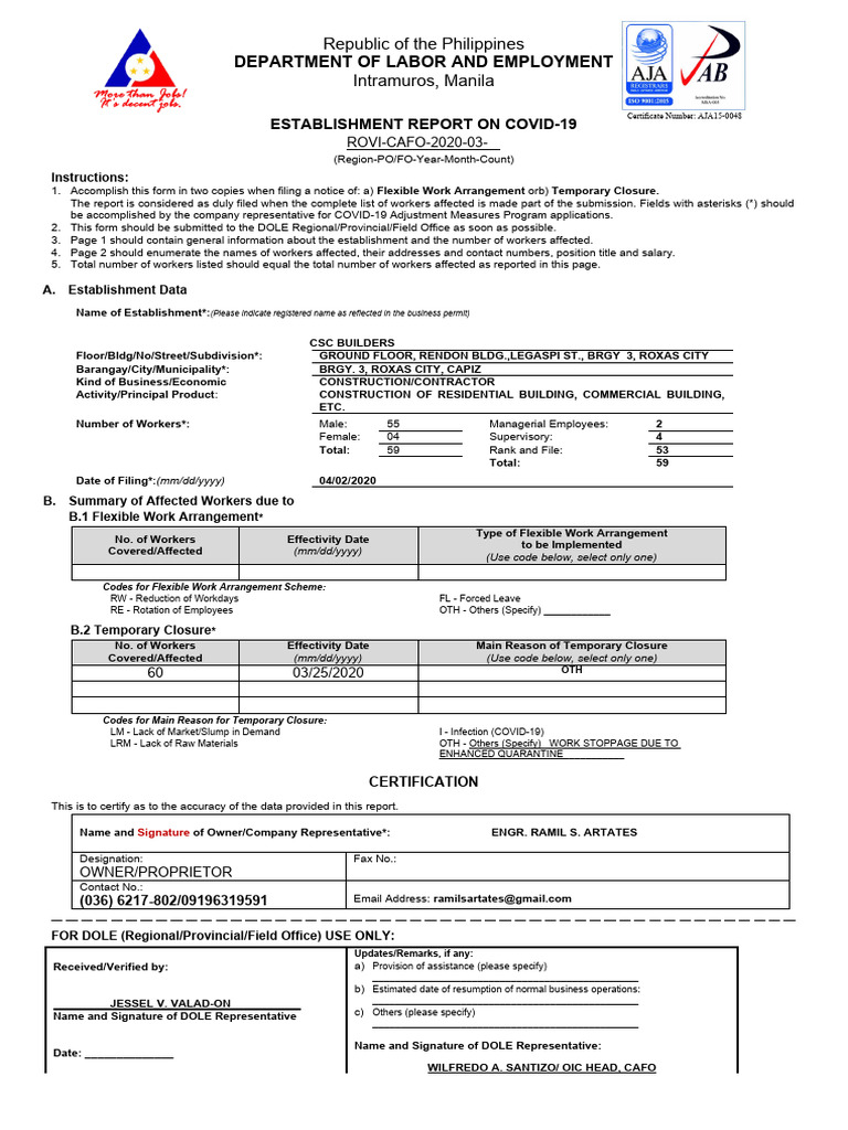 Updated Form ER-COVID19-Monitoring-Form - Ver2 | PDF | Employment | Labor