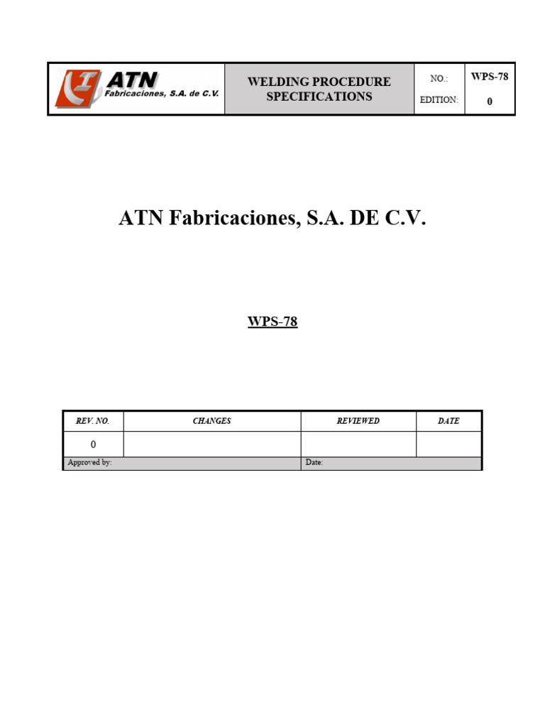 WPS-078 SB395 GTAW ERCuNi-ATN-JUNIO 2022 EMMANUEL REV 1 | PDF | Física ...