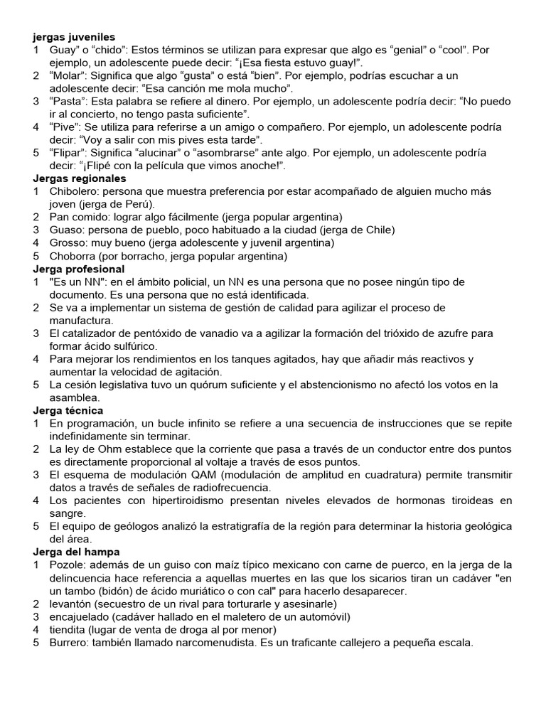 Jergas Juveniles | PDF