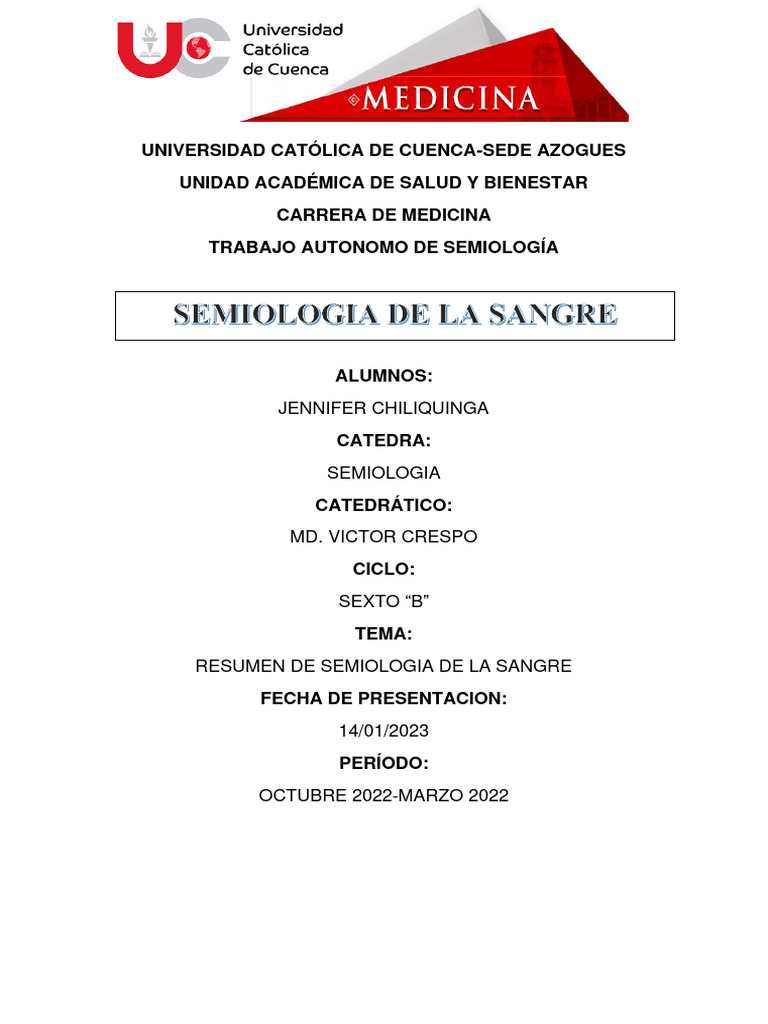 Resumen de Hematologico de Semio | PDF | Leucemia | Hemofilia