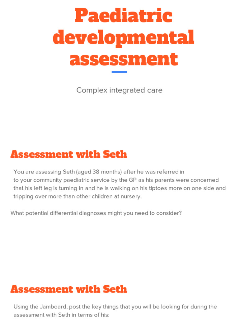 CIC Paeds Assessment Session | PDF | Cerebral Palsy | Behavior Modification