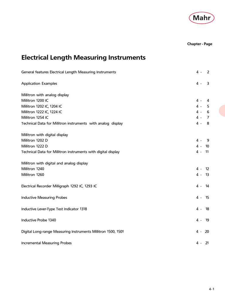 Mahr Millitron | PDF | Switch | Relay