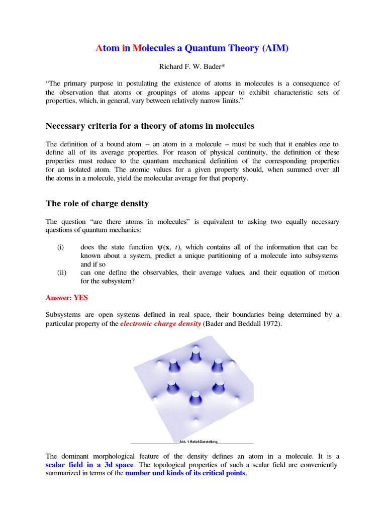 Aim Theory | PDF | Molecules | Chemical Bond