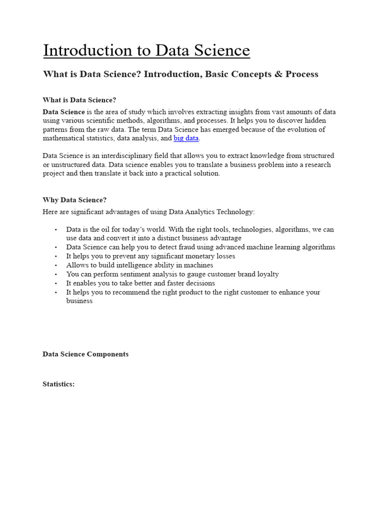 IDS Unit 1 Notes | PDF | Data Science | Probability Distribution