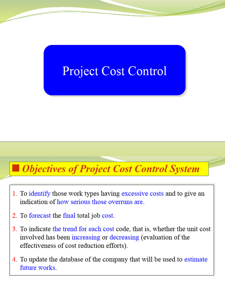 Topic 8b Project Cost Control Rev. - 352 | PDF | Business | Project ...