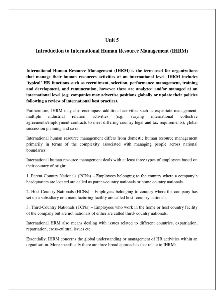 Unit 5 Ihrm | PDF | Cost Of Living | Human Resource Management