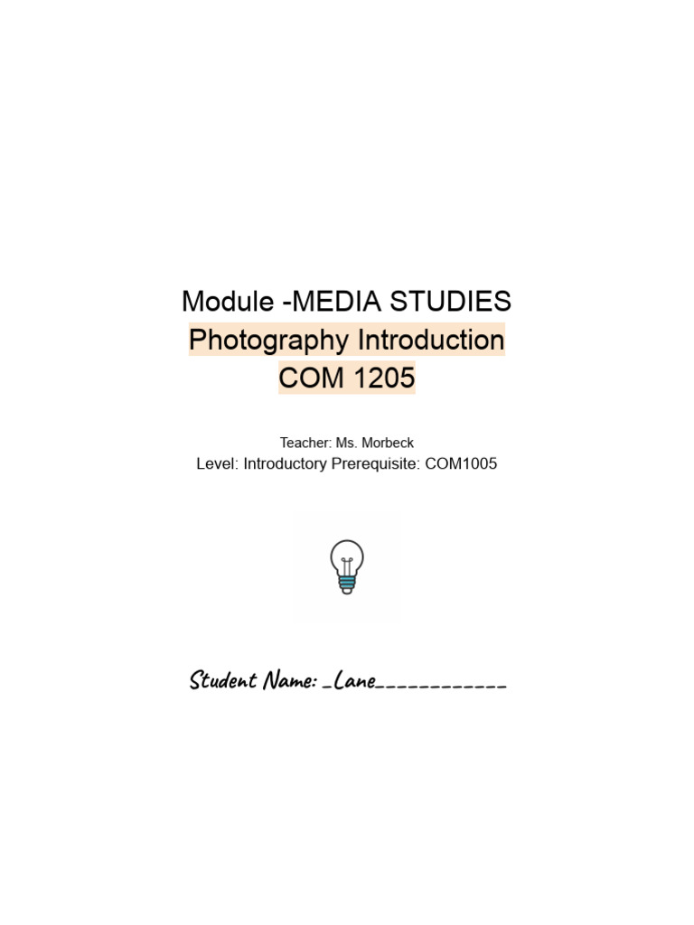 GM Photography Module 1205-Updated | PDF | Camera | Photograph