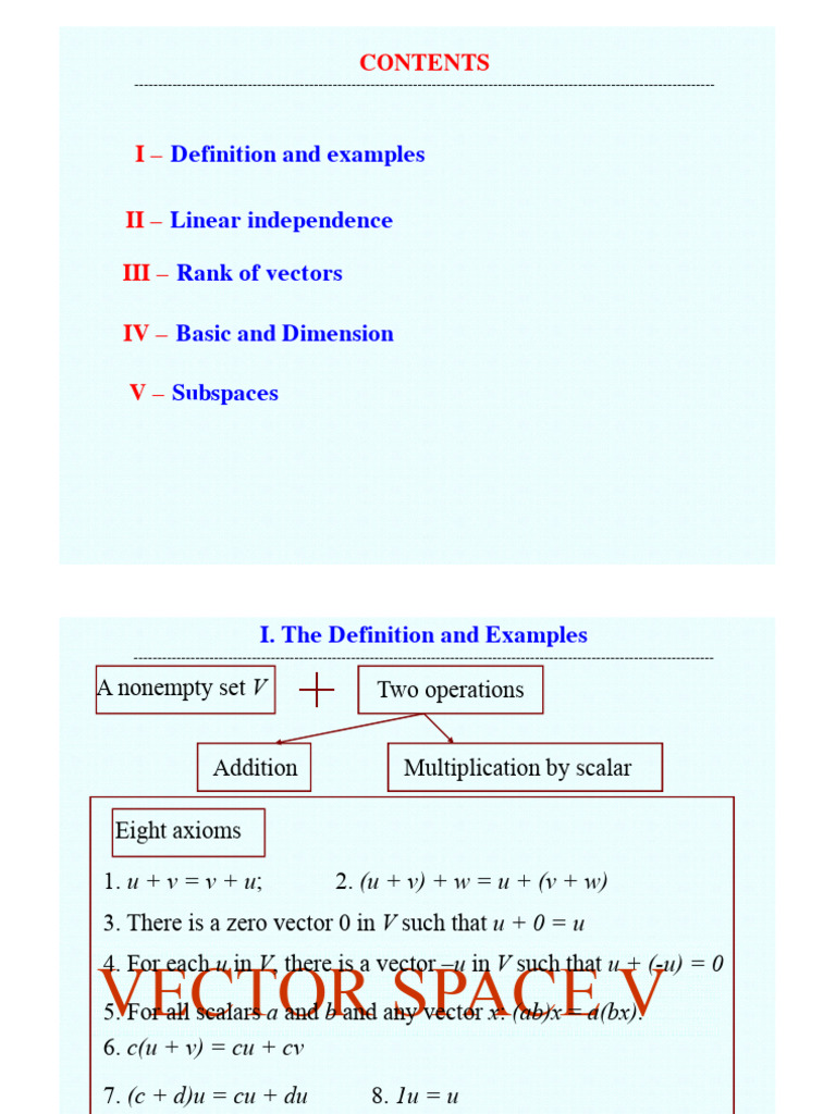 Chap4 - VectorSpace-B N GHI CHÉP | PDF | Vector Space | Linear Map