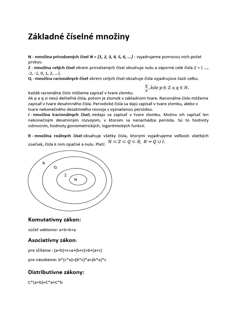 Zakladne Ciselne Mnoziny 22668 | PDF