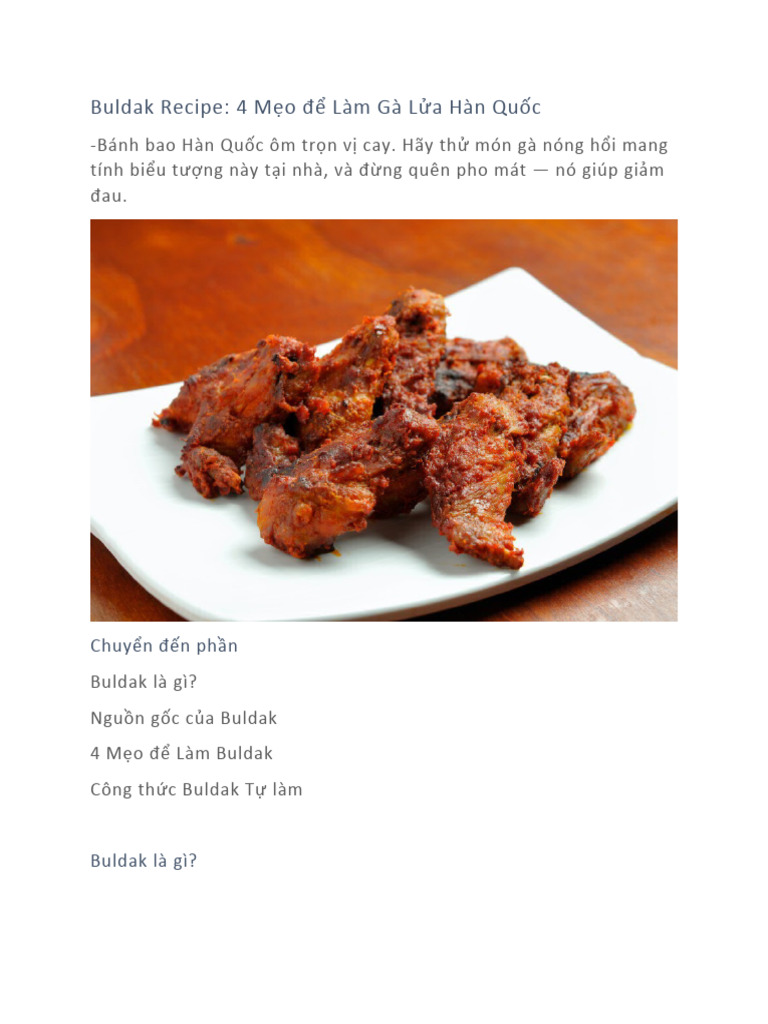 Buldak Recipe | PDF