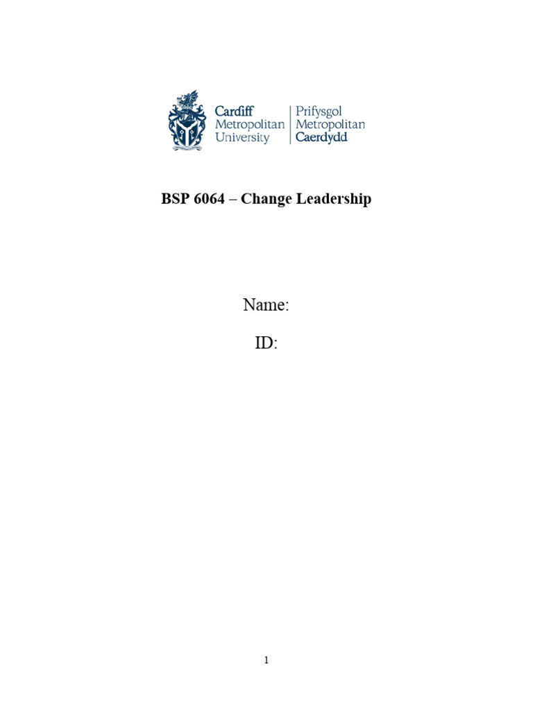 Leadership Assignment | PDF | Leadership | Change Management