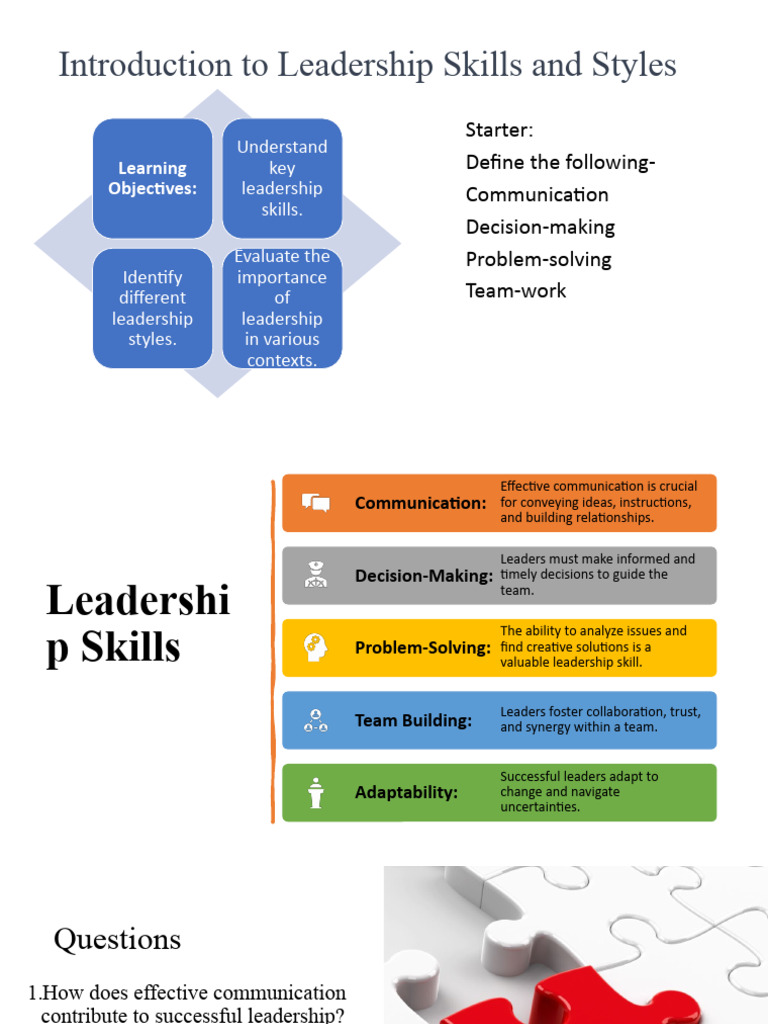 Leadership Skills and Styles Overview | PDF | Self-Improvement