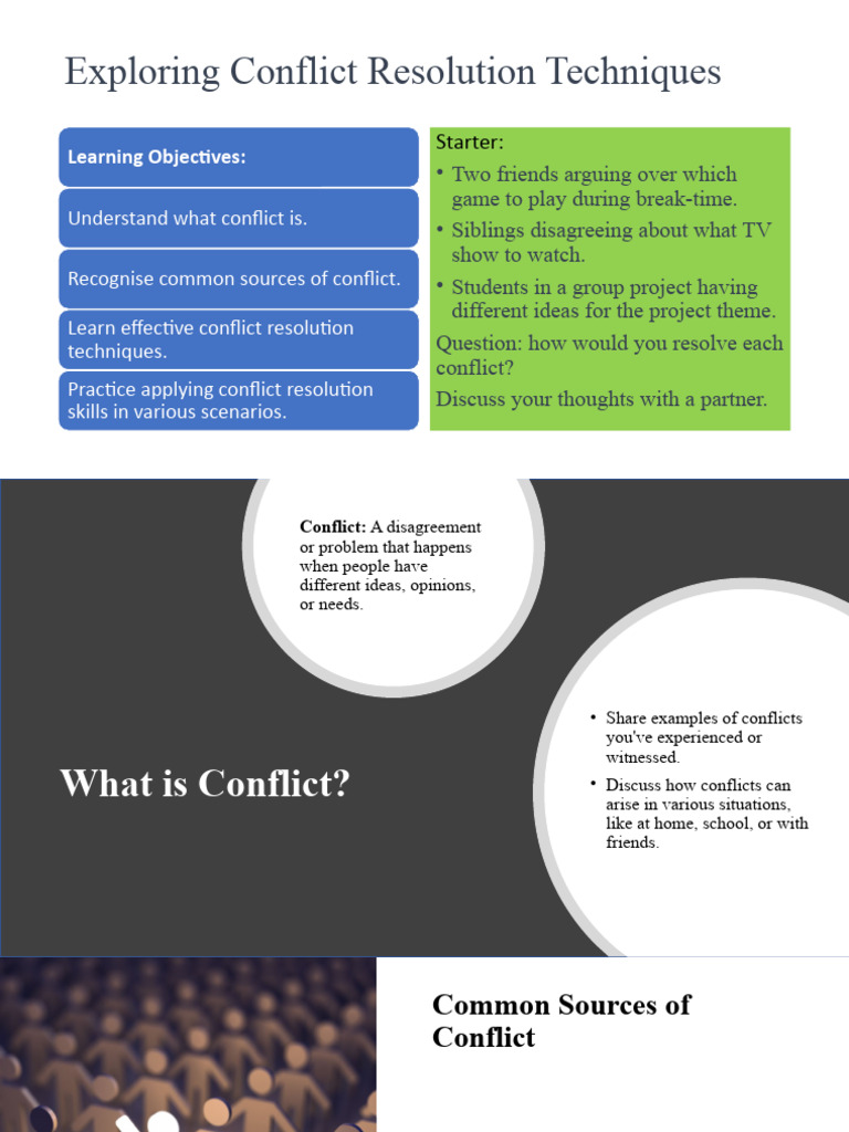 Exploring Conflict Resolution Techniques | PDF | Conflict Resolution ...