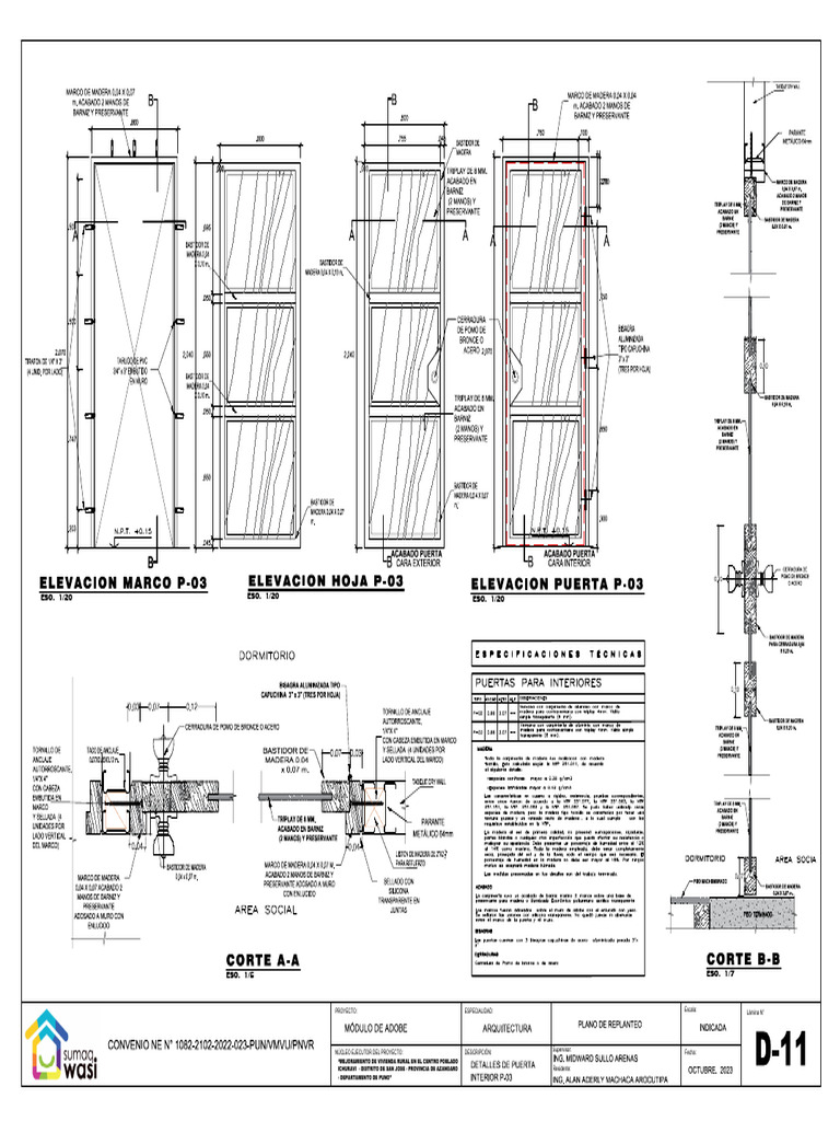 Elevacion Hoja P-03 Elevacion Marco P-03 Elevacion Puerta P-03 | PDF