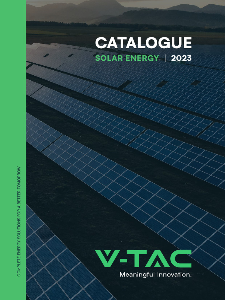 V-TAC Solar Energy Solutions Catalogue | PDF | Solar Panel | Solar Power