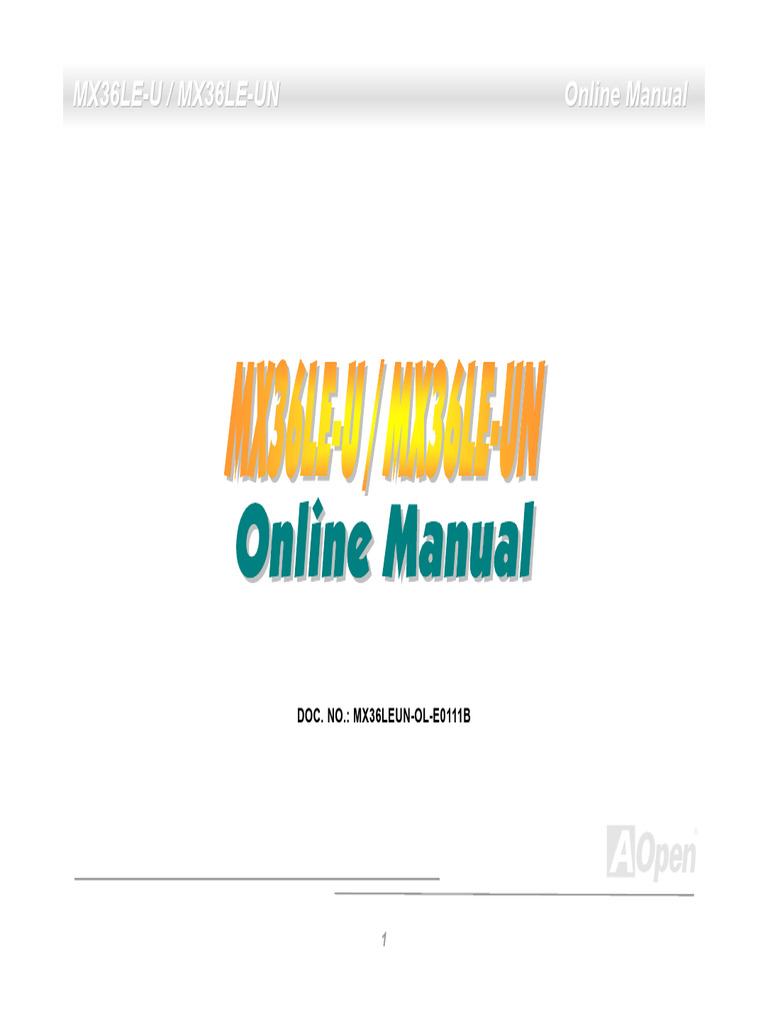 MX 36 Leu | PDF | Bios | Dynamic Random Access Memory