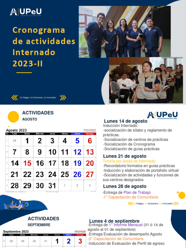 Cronograma Internado 2023 Ii | PDF