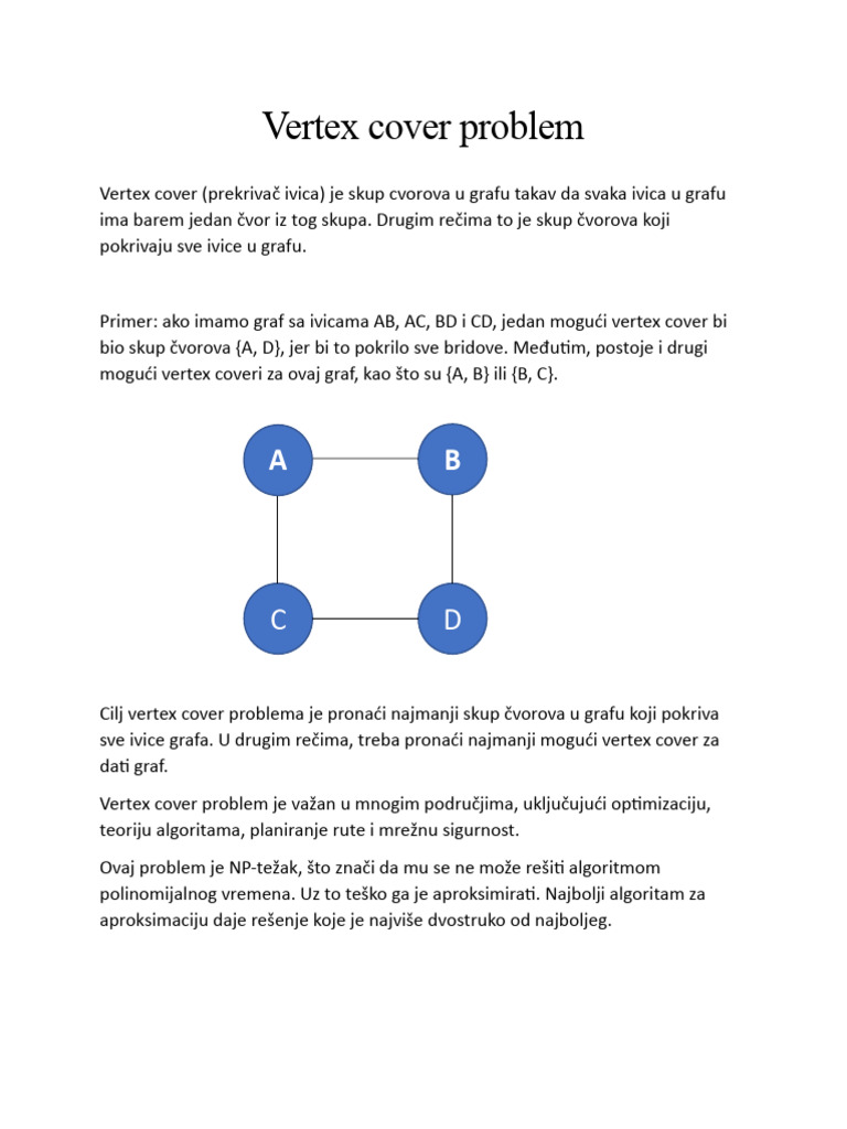Vertex Cover Problem | PDF