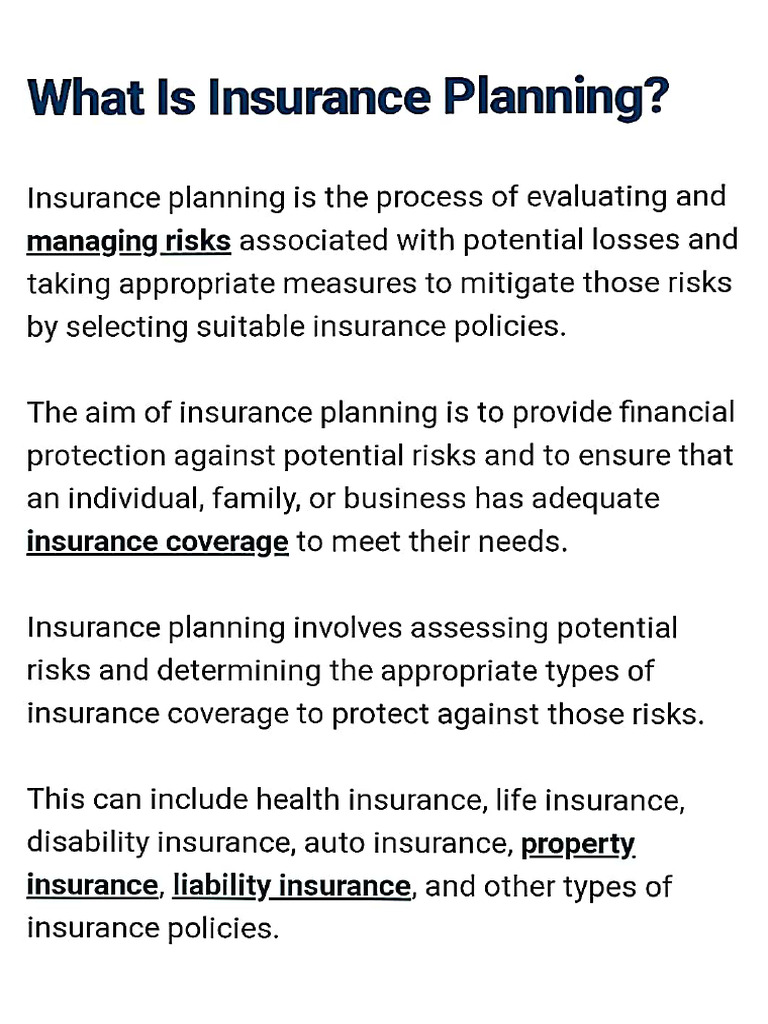 Insurance Planning | PDF