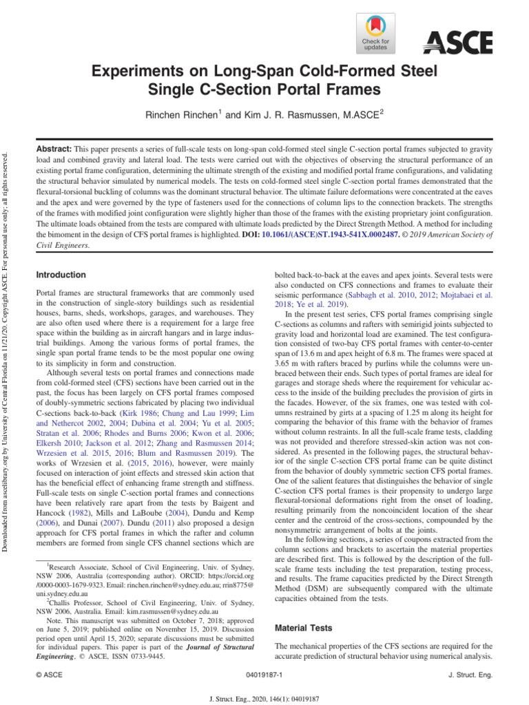 Long Span | PDF | Screw | Strength Of Materials