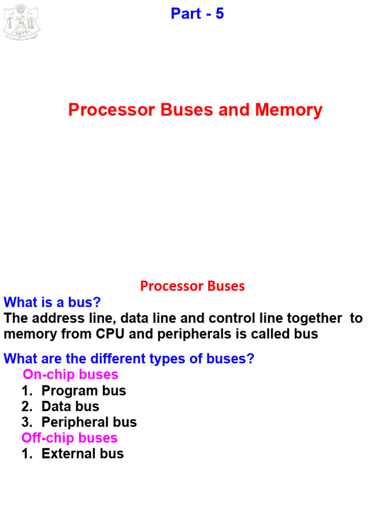 ECPE 18 DSPA Part-5 Buses and Momory | PDF | Computer Memory | Computing