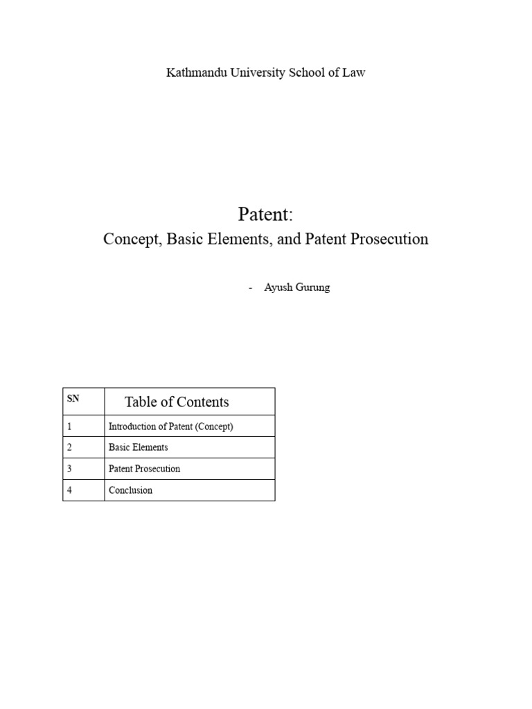 Patent Basics for Law Students | PDF | Patent | Invention