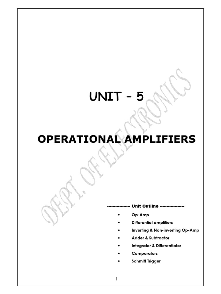 Unit 5 Open Amplifier Engineering BEEE | Download Free PDF | Operational Amplifier | Amplifier