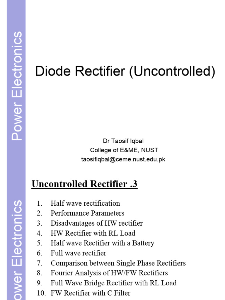 03 Diode Rectifiers | Download Free PDF | Rectifier | Power Electronics