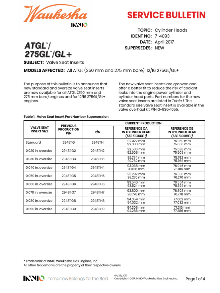 Atgl / 275GL /GL+ | PDF | Valve | Cylinder (Engine)