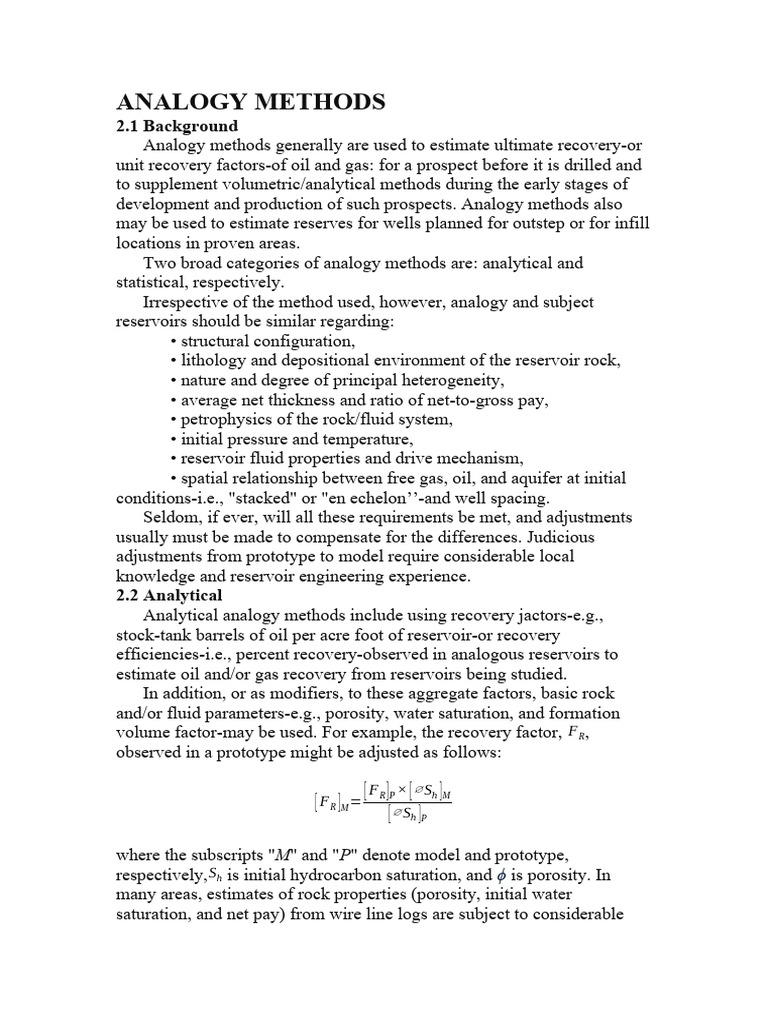 Analogy Methods | PDF | Petroleum Reservoir | Petroleum