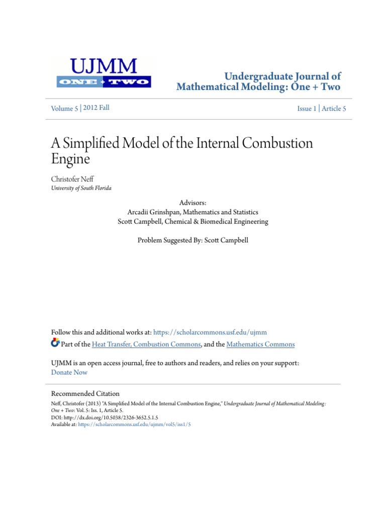 A Simplified Model of The Internal Combustion Engine | PDF | Engines ...