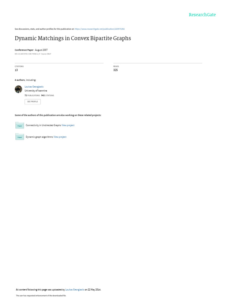 Dynamic Matchings In Convex Bipartite Graphs Pdf Combinatorics Graph Theory