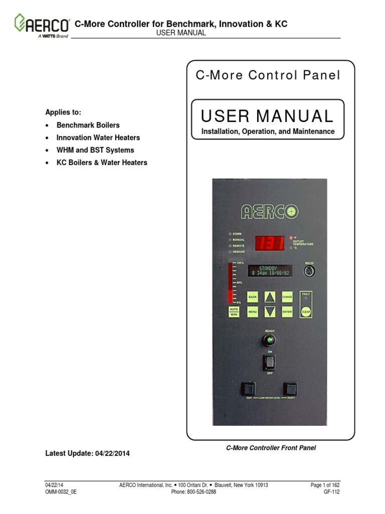 C-More Control Panel | PDF | Menu (Computing) | Water Heating